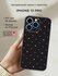Чехол на Apple iPhone 13 Pro / Айфон 13 Про с принтом "Черный фон и сердечки"