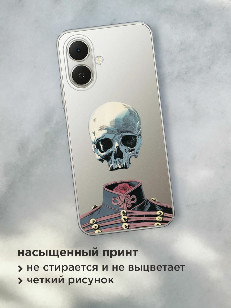 Чехол на Tecno Spark Go 2 / Текно Спарк Го 2 с принтом "Гусар", прозрачный — фото 1