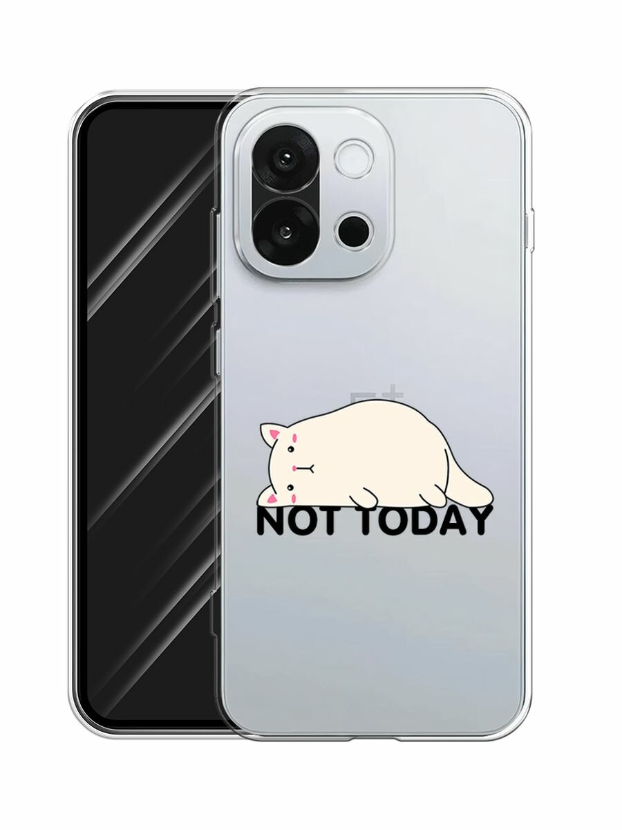 Чехол на OnePlus 13T / Ван Плас 13Т с принтом "Cat not today", прозрачный — фото 1