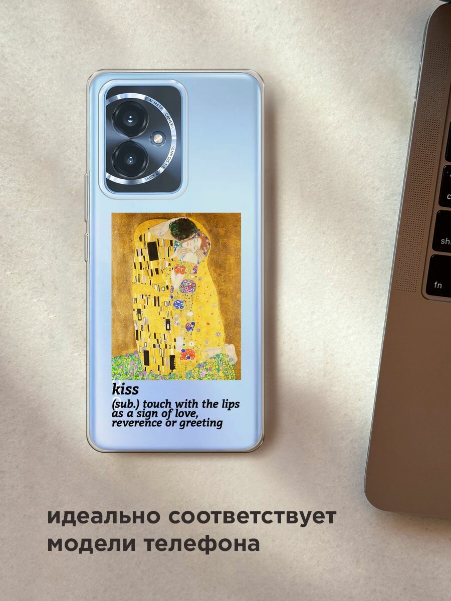Чехол на Honor 100 / Хонор 100 с принтом "The kiss", прозрачный — фото 1