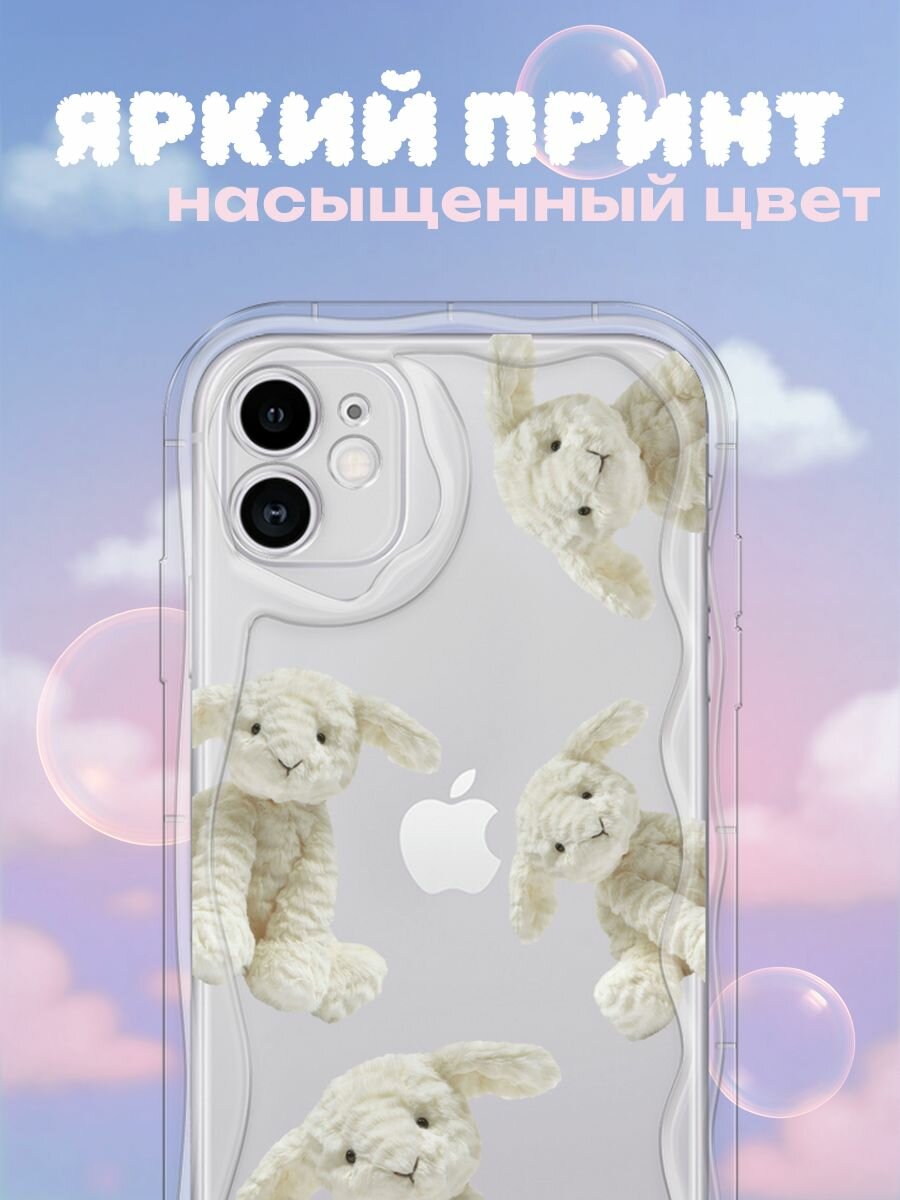 Чехол на Apple iPhone 11 / Айфон 11 с принтом "Плюшевые овечки" — фото 1