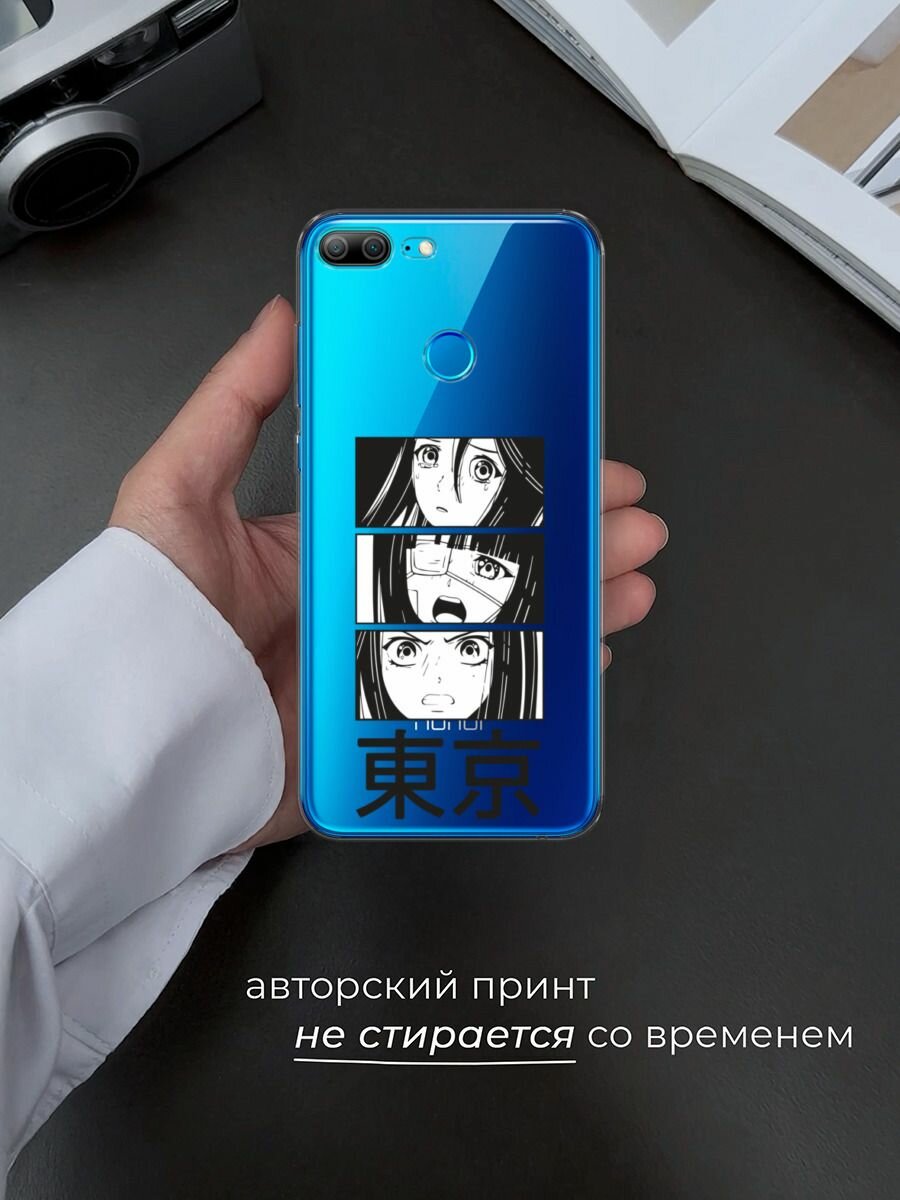 Чехол на Honor 9 Lite / Хонор 9 Лайт с принтом "Tokyo girls", прозрачный — фото 1