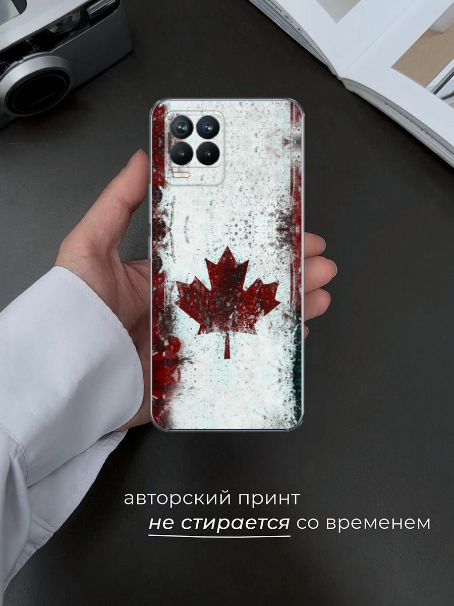 Силиконовый чехол на Realme 8/8 Pro / Реалми 8/8 Про с принтом "Канада" — фото 1