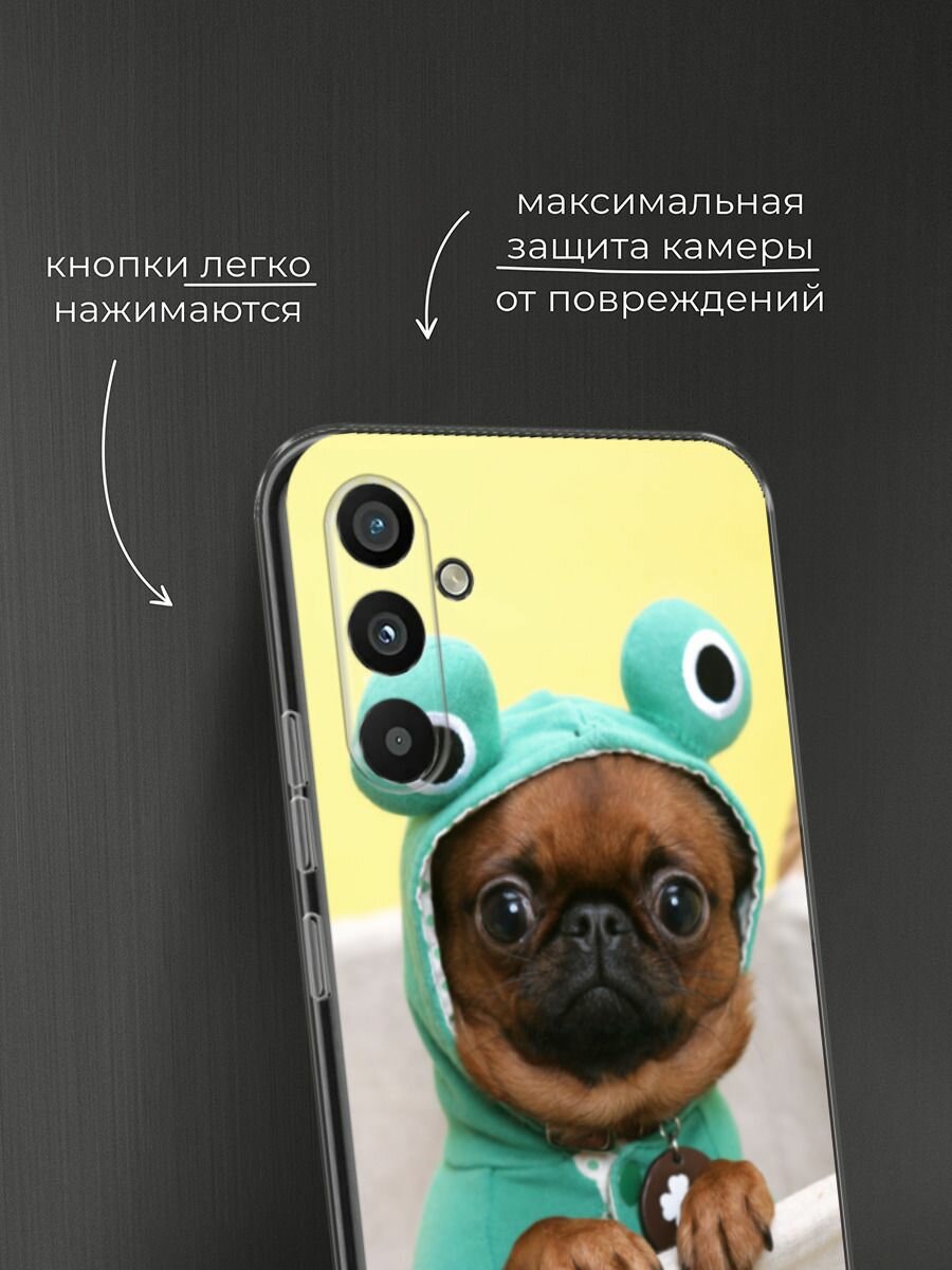 Чехол на Samsung Galaxy A34 / Самсунг A34 с принтом "Собачка в шапке лягушки" — фото 1