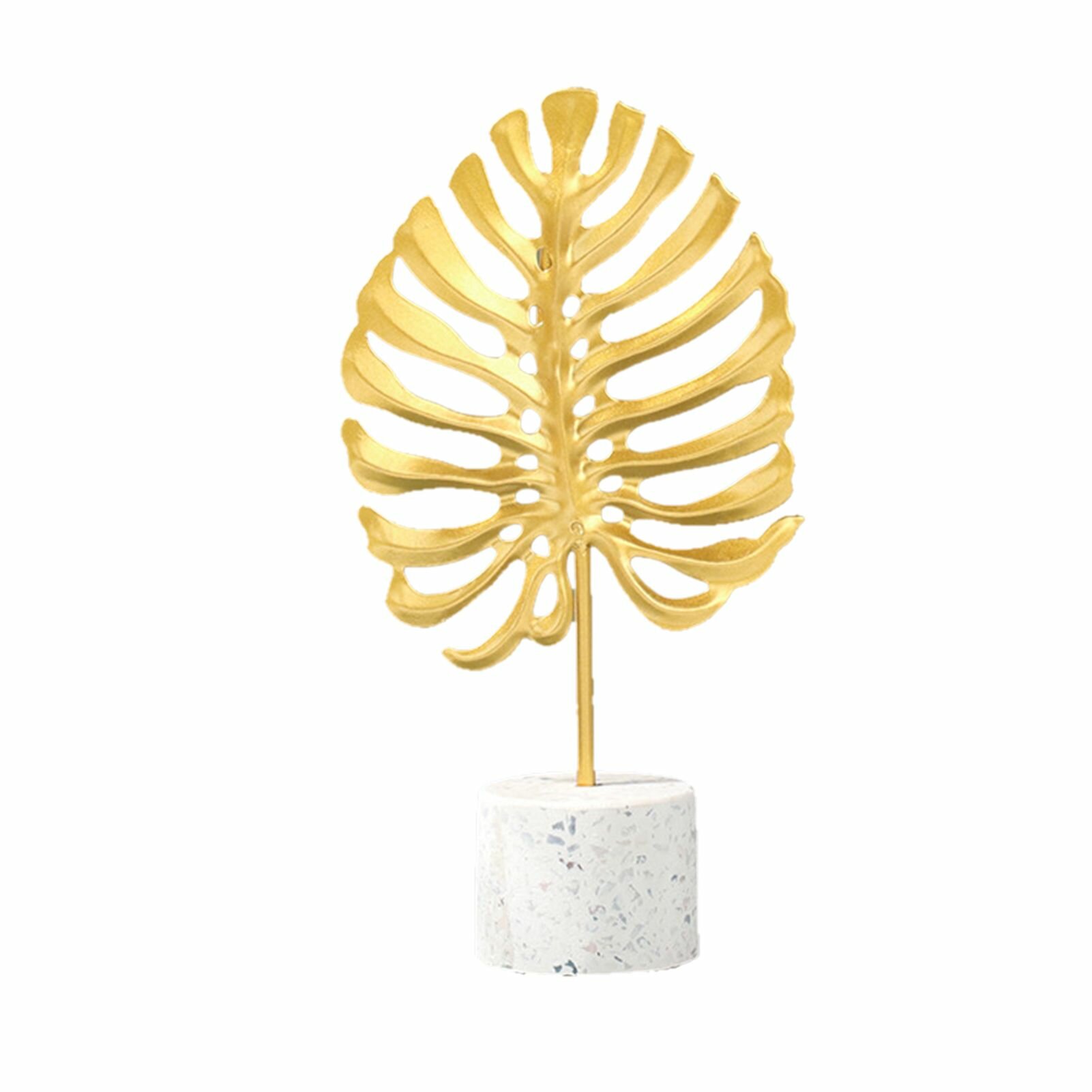 Настольное украшение в виде листового железа с позолотой, дерево, 19,5 х 10 см, изысканная художественная скульптура из металла, украшение для дома, элегантный настольный акцент