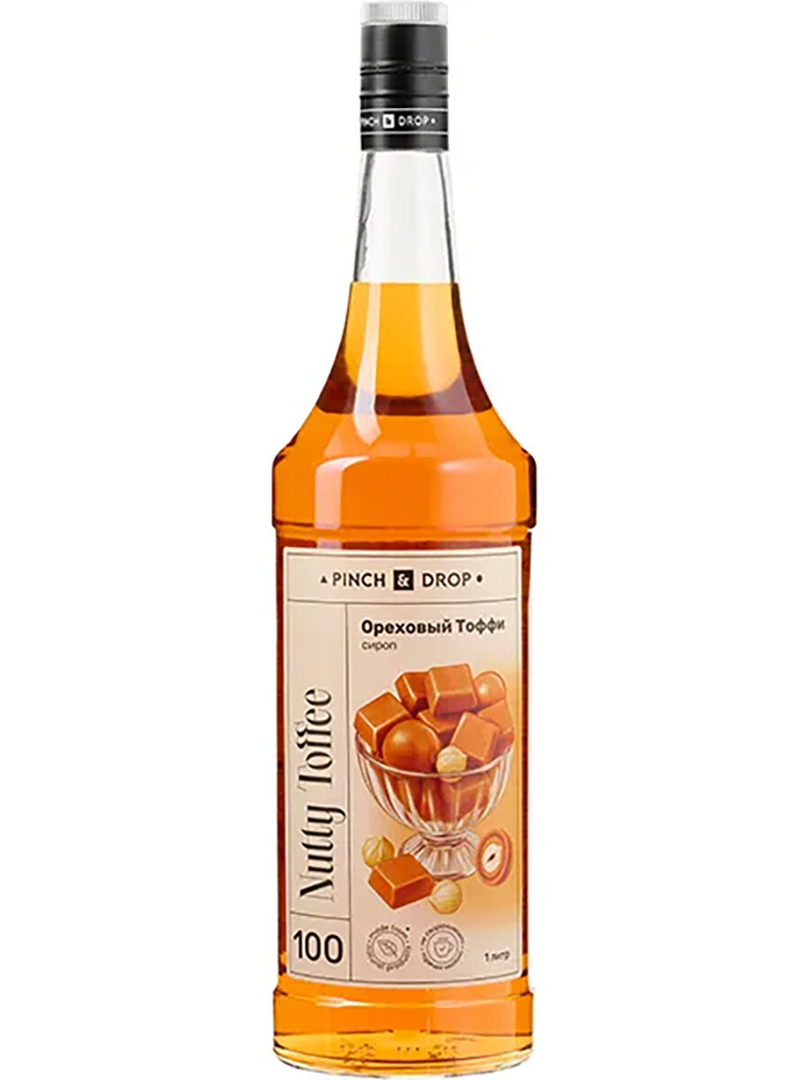 Сироп Pinch&Drop «Ореховый Тоффи», для алкогольных и безалкогольных коктейлей, кофе, пирожных, мороженого, 1 л.