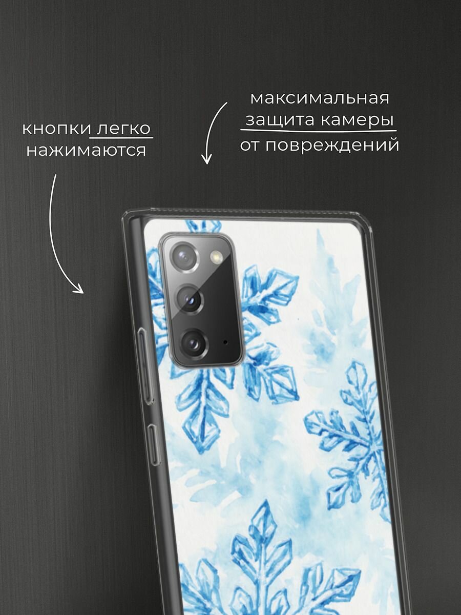 Чехол на Samsung Galaxy Note 20 / Самсунг Галакси Ноут 20 с принтом "Акварельные снежинки" — фото 1