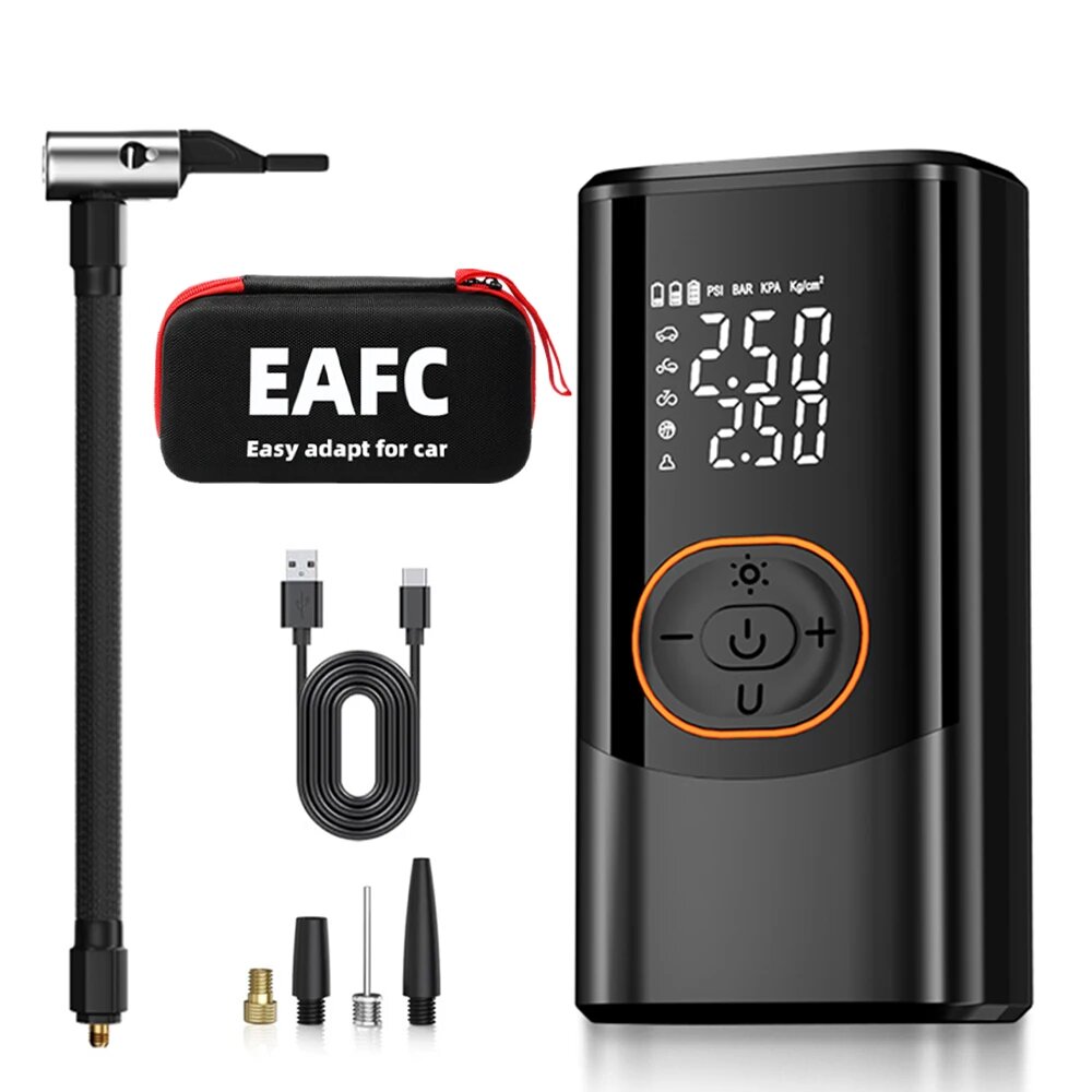 12 В перезаряжаемый автомобильный воздушный компрессор 150PSI электрический беспроводной портативный насос для накачивания шин для мотоцикла, велосипеда, автомобильных шариков для шин Pump with box