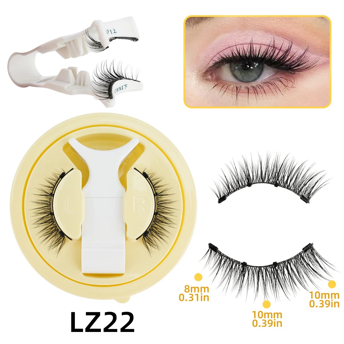 Магнитные ресницы из меха белки черного цвета LZ22