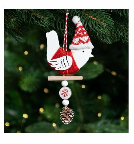 Украшение декоративное KREAFORTA Снегирь 19 см красный