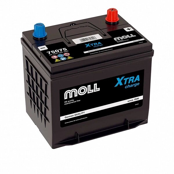 Аккумулятор автомобильный MOLL XTRA CHARGE 75.1 Ah 750 A ПП (260x172x221) (D26R 75075) 260x172x221