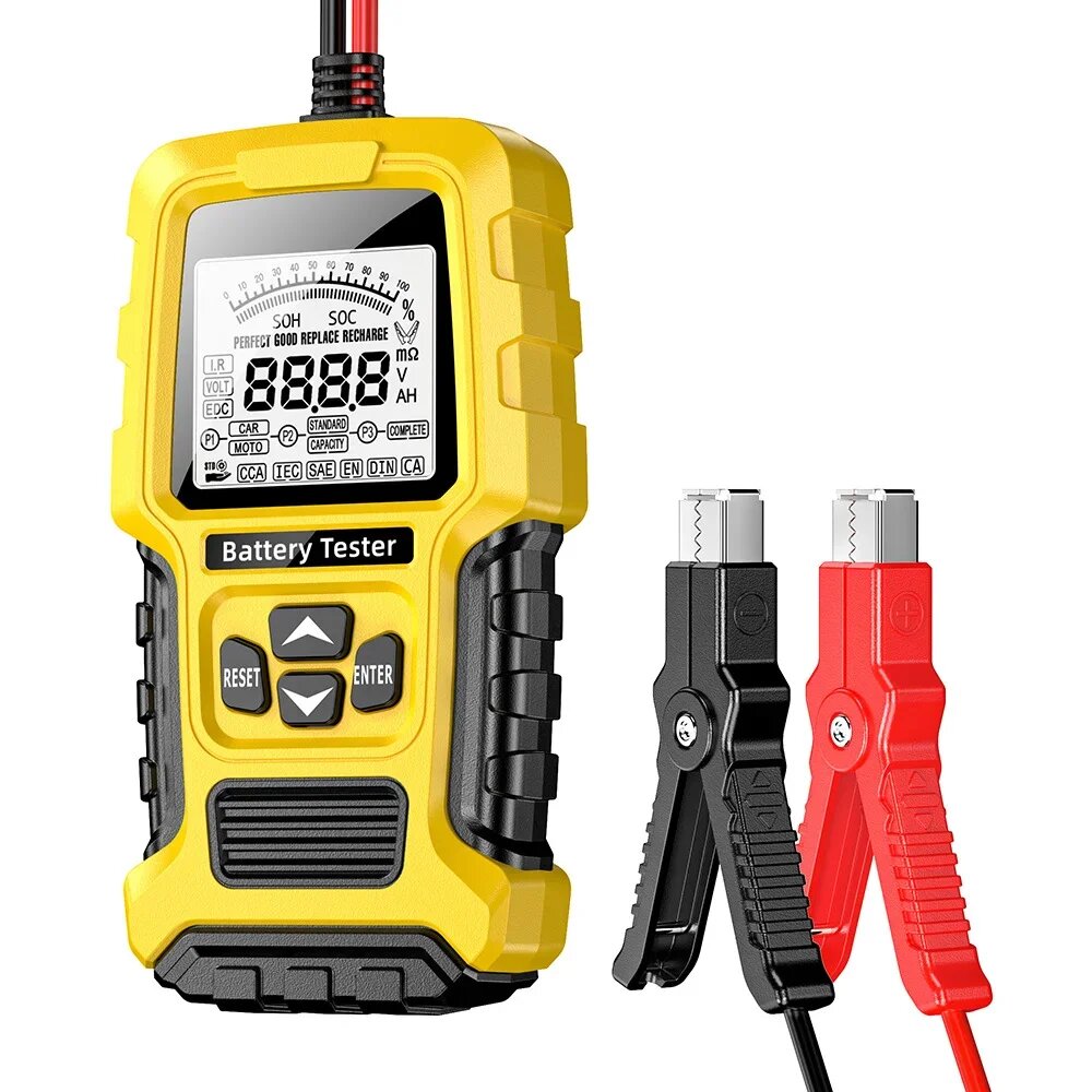 Тестер аккумулятора 12V 24V, желтый