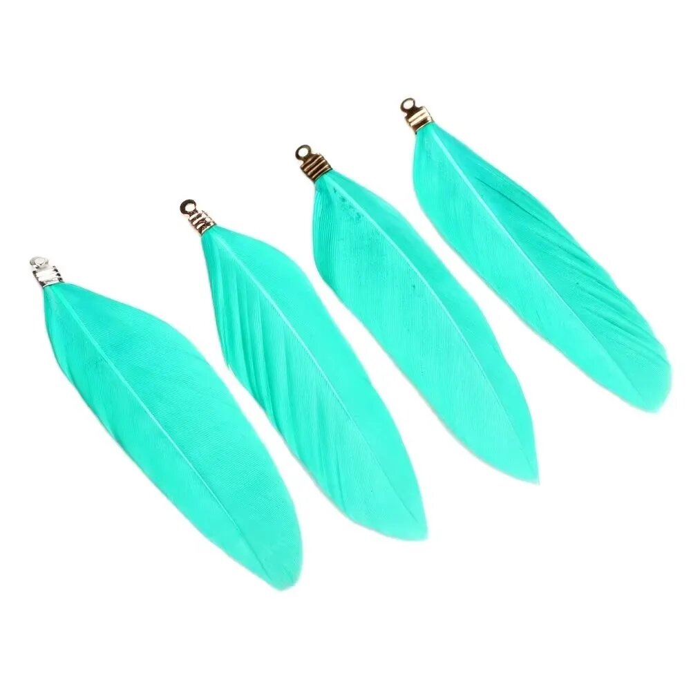Натуральные перья 70 мм, 12 шт, разноцветные серьги с кисточками Bronze 12PCS, 7CM 018A