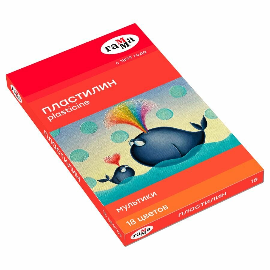 Пластилин Мультики мягкий со стеком 18 цветов 360г Гамма