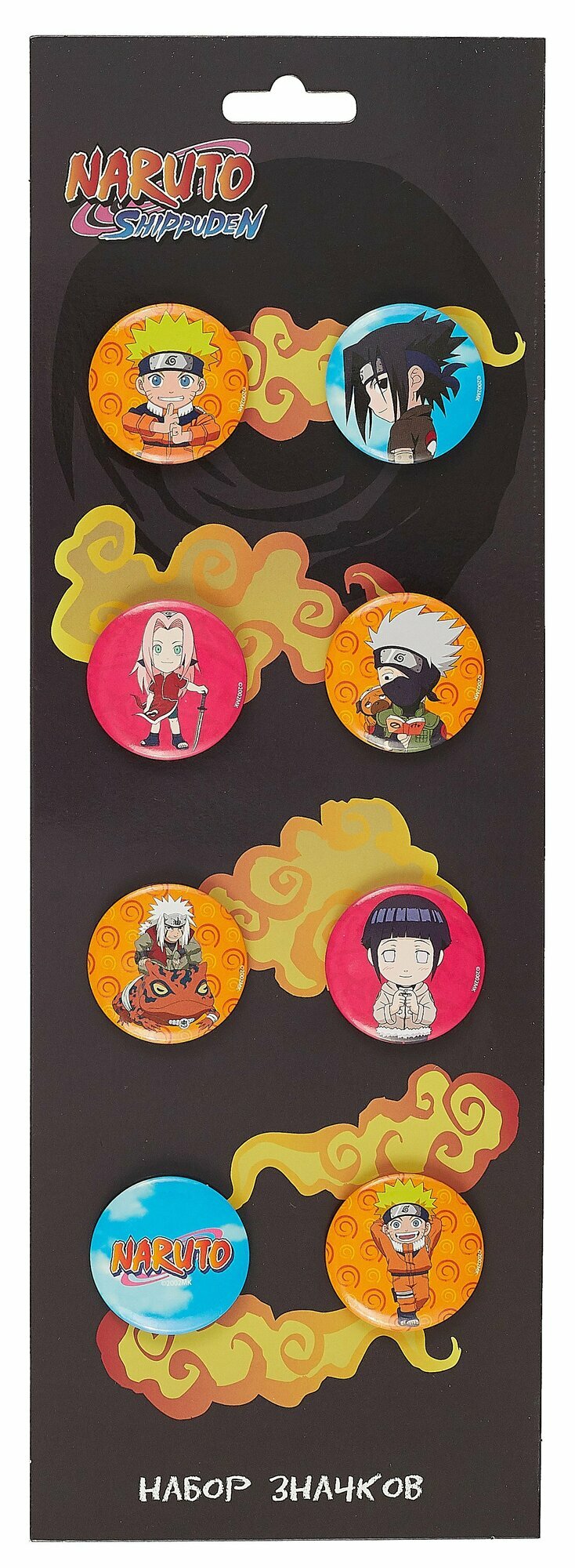 Набор значков Наруто V2 (8 шт) (ARTM330)