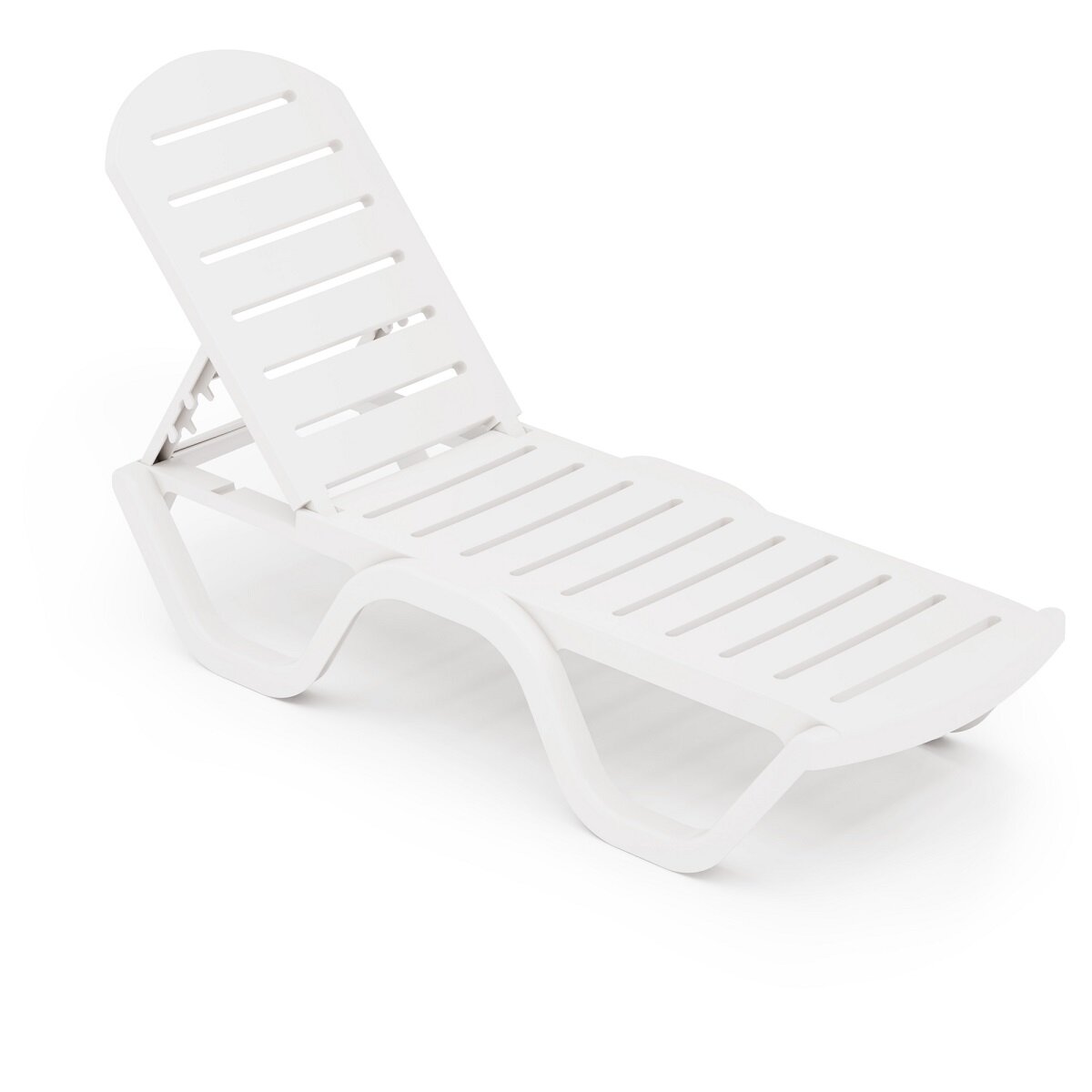 Шезлонг пластиковый Альтернатива Солярис, 198 x 62 x 32 см, белый