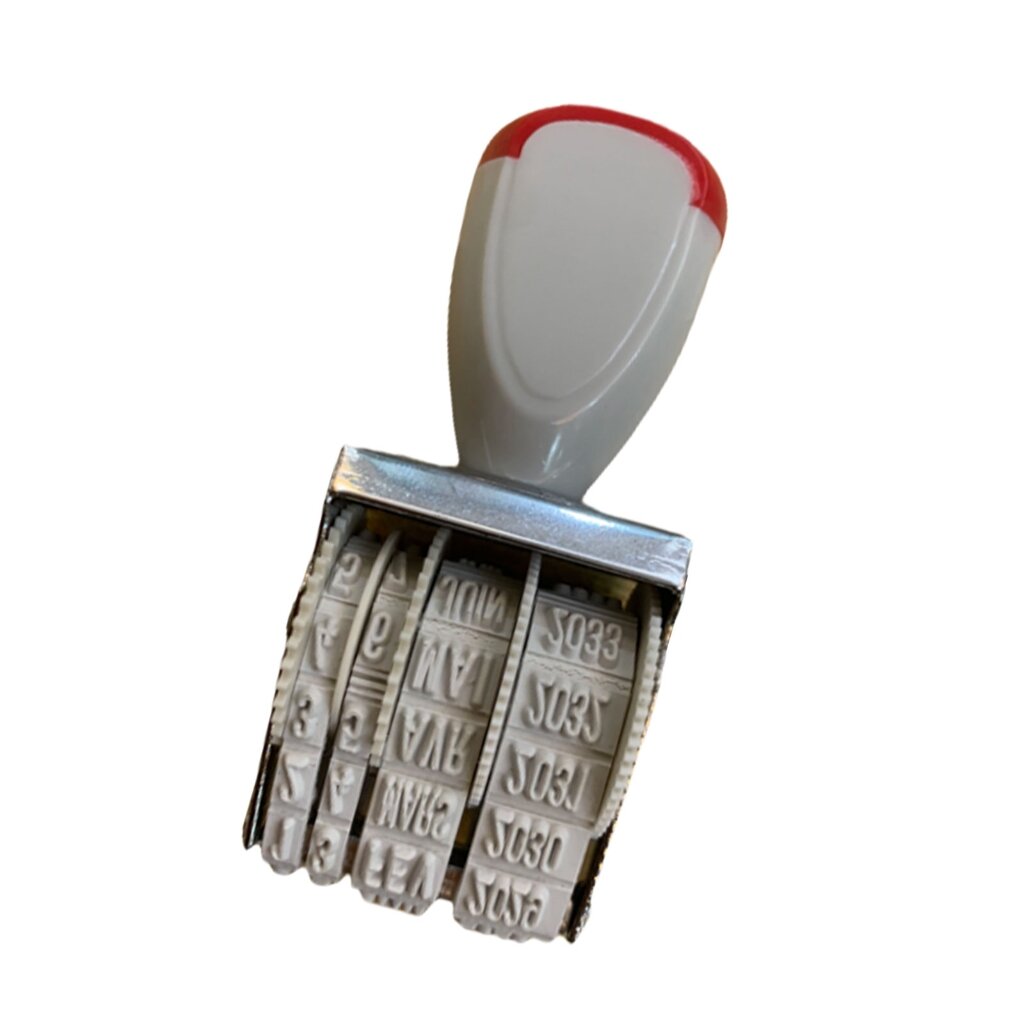 Штамп даты шрифтом 4 мм Испанский штамп даты Французский штамп даты Вращающийся штамп Офисный бизнес-штамп для маркировки файлов документов