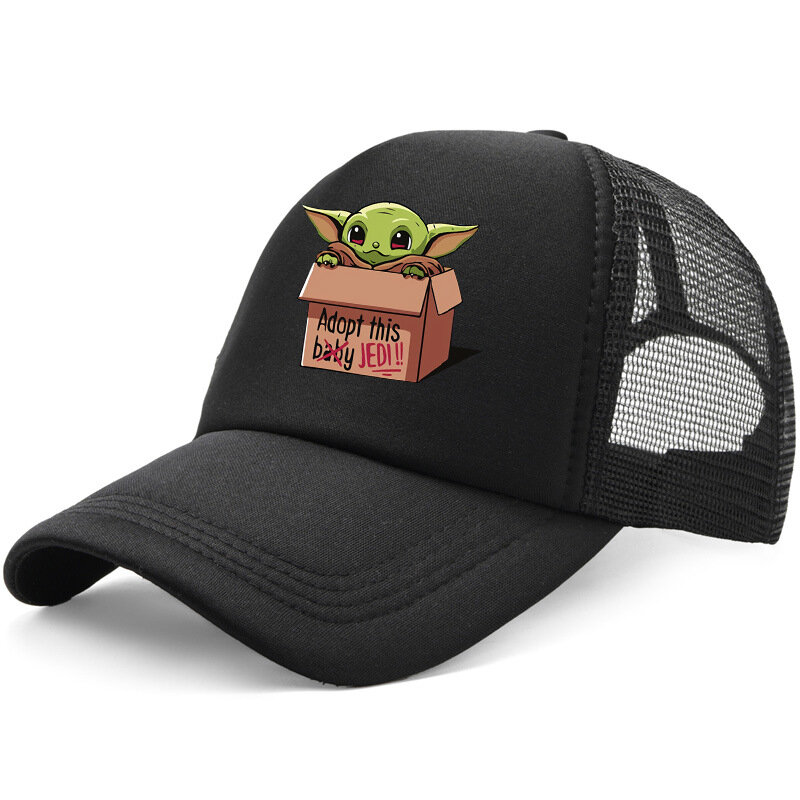 Трансграничная новая детская кепка Йода, анимационная сетчатая кепка с периферией, спортивная дышащая милая бейсболка, фуражка