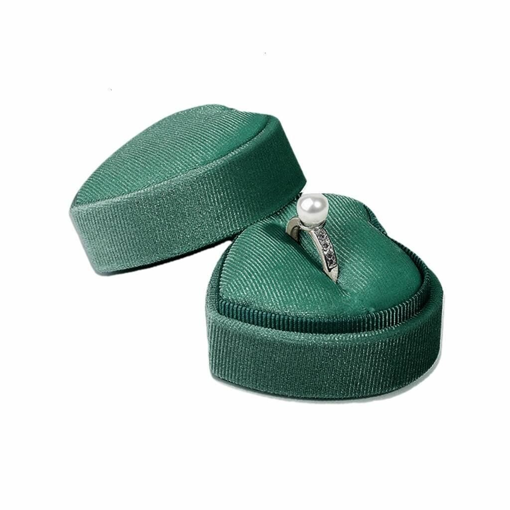 Розово-зеленая шкатулка для колец с сердечками, футляры для подвесок и серег, Органайзер для ожерелья