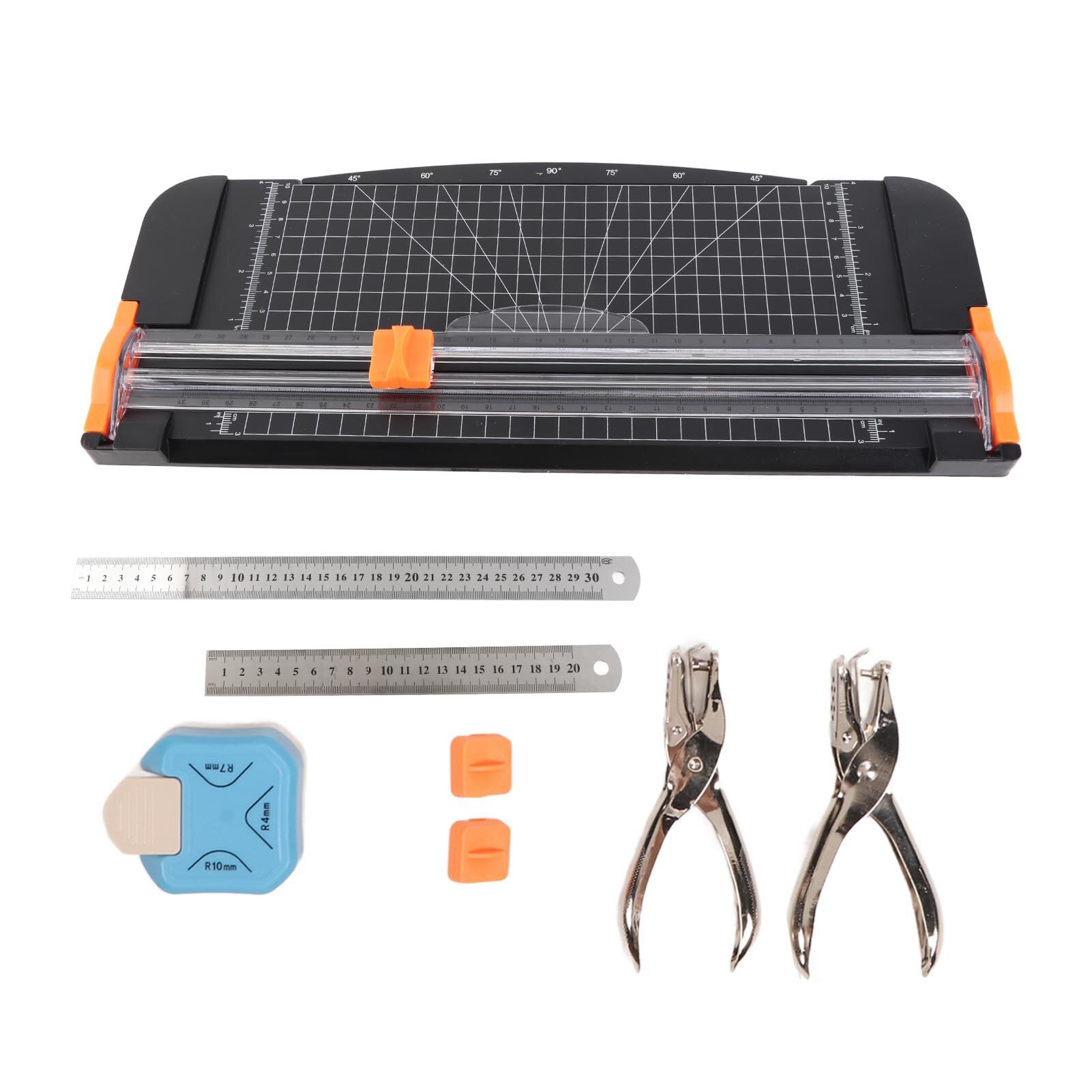 Резак для бумаги 3 в 1, перфоратор, стальные линейки 8/12 дюймов