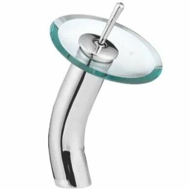 Необычный смеситель для умывальника, каскадный, со стекляной чашей, крепление шпилька, керамический картридж 35 мм