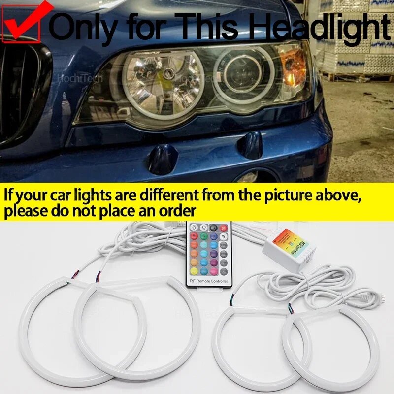 Для BMW X5 E53 Pre Facelift 2000 2001 2002 2003 аксессуары 16 цветов RGB хлопковый светильник светодиодный комплект «ангельские глазки» кольцо для укладки и уборки