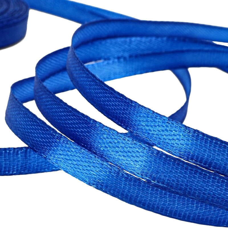 Лента атласная, 6мм х 22,5м, синяя, SD008-4