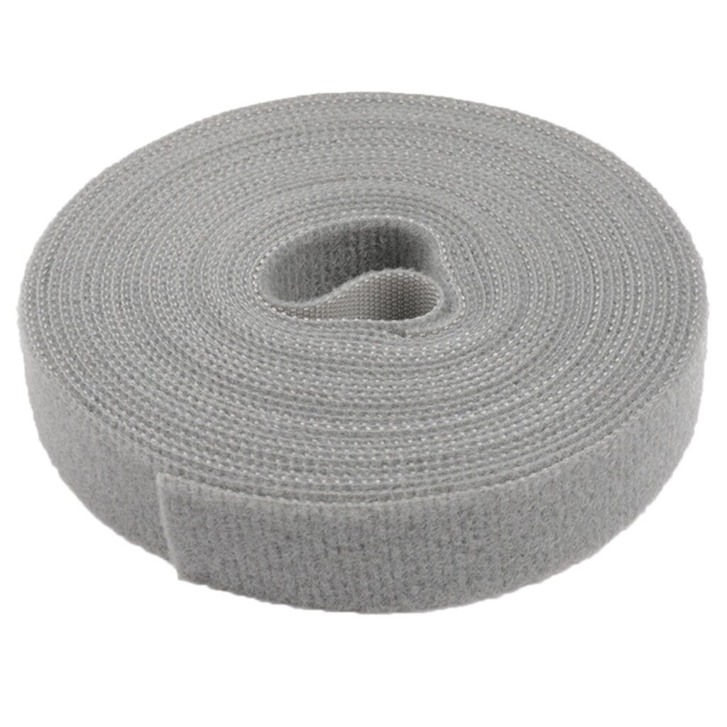 Кабельная стяжка на липучке для удочки 20мм*5м-серый