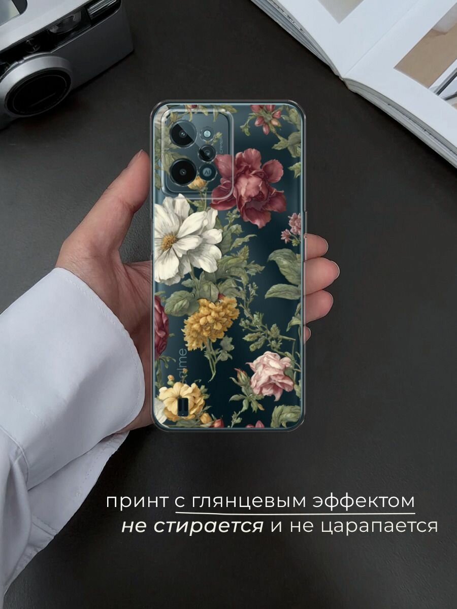 Чехол на Realme C31 / Реалми C31 с принтом Акварельные цветы 2 — фото 1