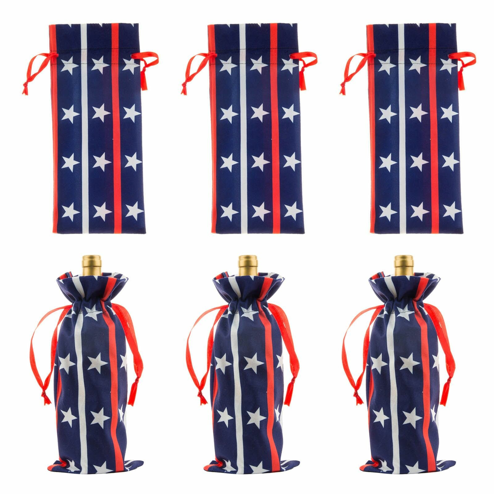 Набор из 6 чехлов для бутылок вина фланели с флагом аксессуар вечеринки