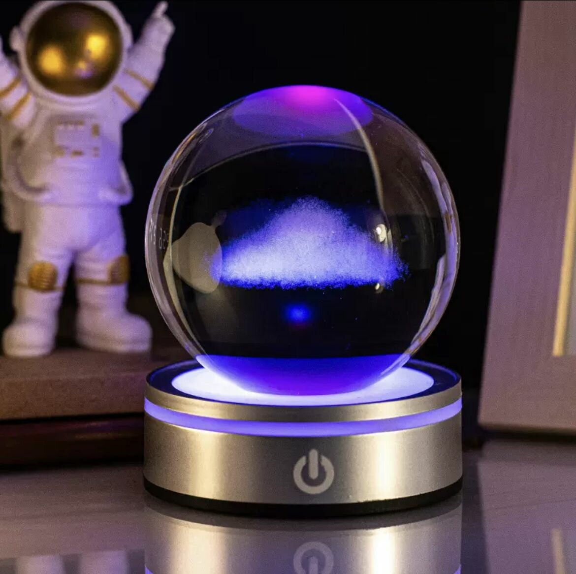 Светящийся стеклянный шар 3D Облако , ночник для взрослых и детей / светильник для спальни и детской комнаты
