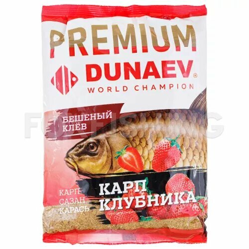 Прикормка Dunaev Premium Карп-Сазан клубника 1кг.