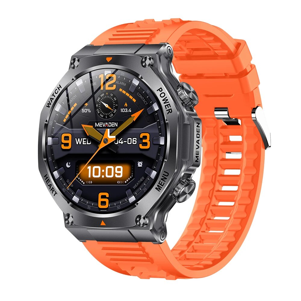 MEVADEN New 1.7 inch HD Screen Bluetooth Call Smart Watch Men Outdoor Sports Health Monitor Smartwatch for Android IOS 800mAh