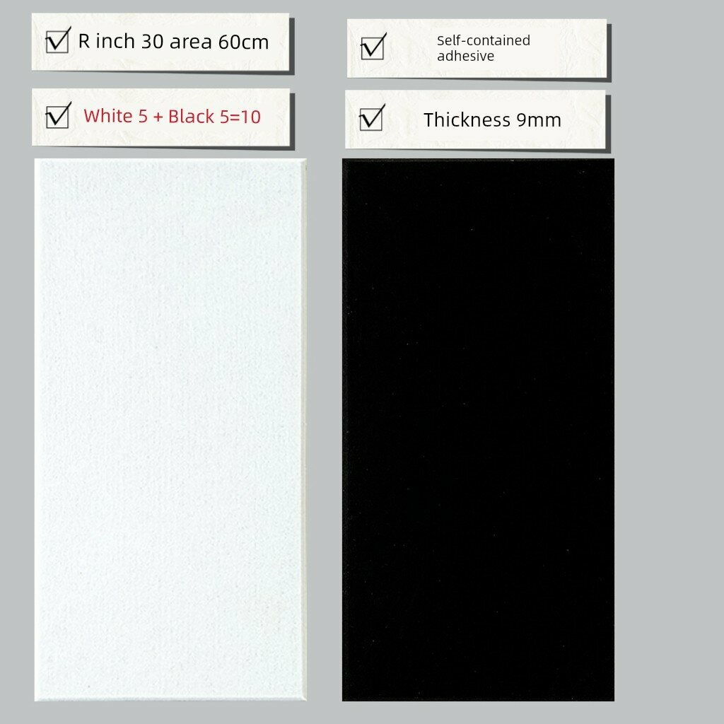 Полиэстерные звукопоглощающие потолочные настенные наклейки 30x60 см, толщина 9 мм, 10 шт. для гостиной