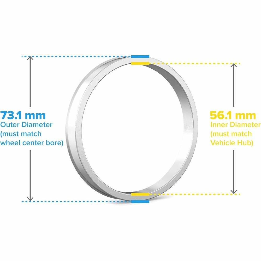 4x кольца ступицы Alu 73.1>56.1 мм