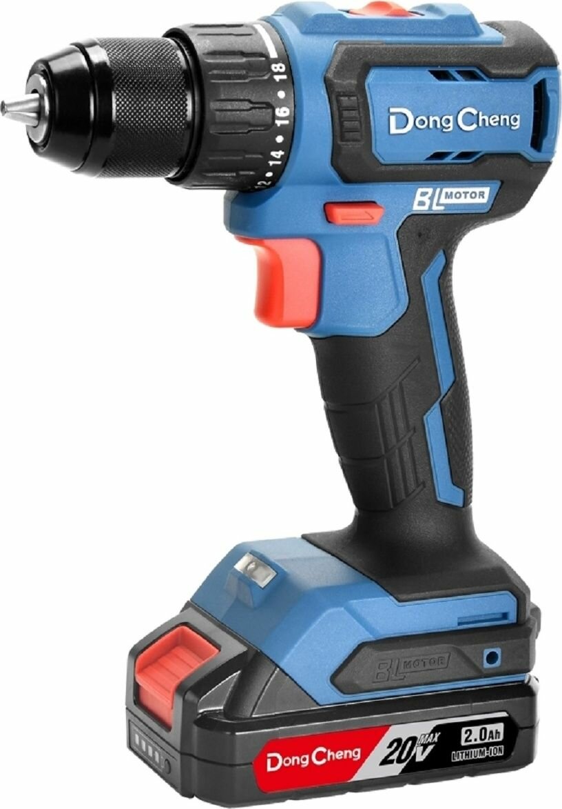 Дрель акк уд DongCheng DCJZ2040(TYPE AM) 20V*2Ah 45Нм 2 акк ЗУ кейс