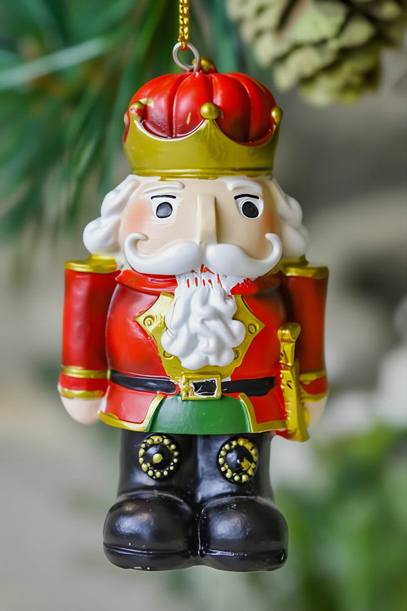 Ёлочная игрушка король щелкунчик, полистоун, 8 см, Winter Deco 1001095