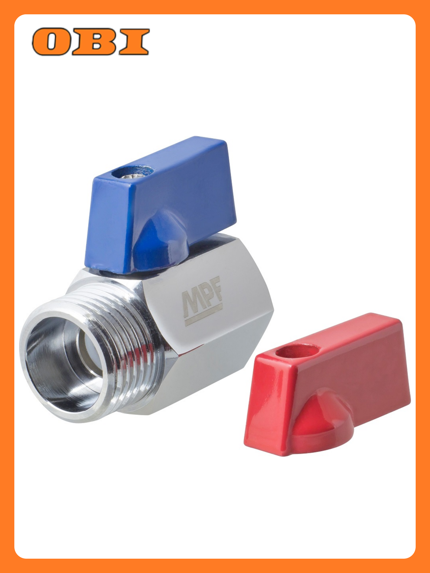 Кран-мини MPF, латунь, муфтовое присоединение, флажок, серебристый