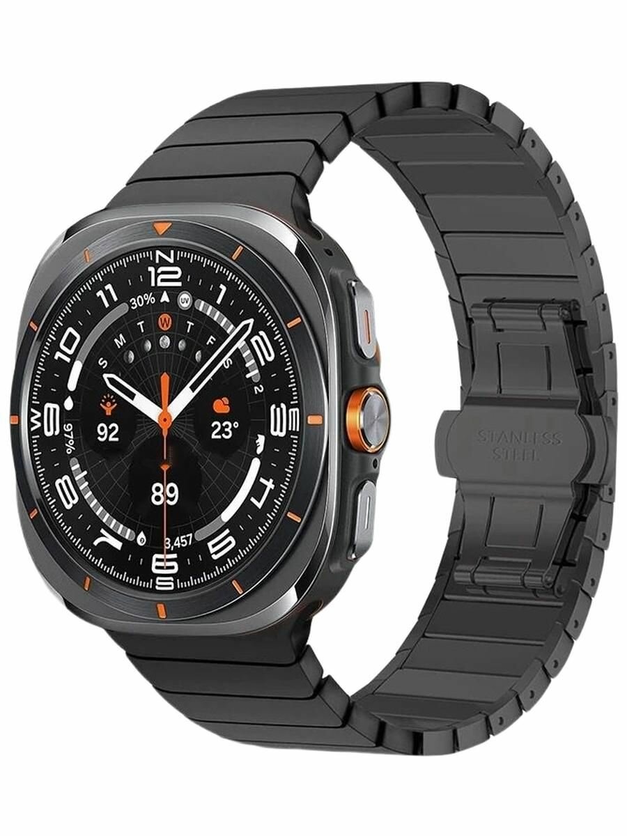 Блочный ремешок для Samsung Galaxy Watch Ultra Invisible Black Steel