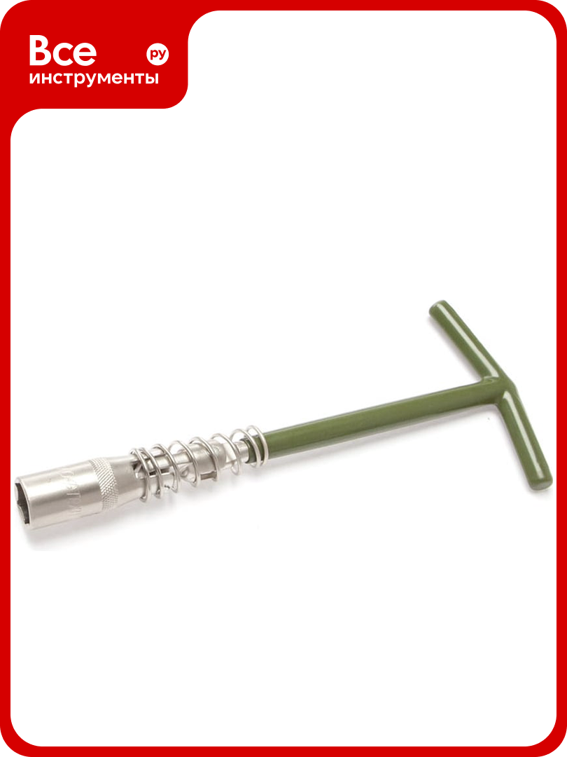 Свечной ключ Дело Техники карданный с резиновой вставкой, шарнирный тип, из стали Cr‑V, для обслуживания свечей