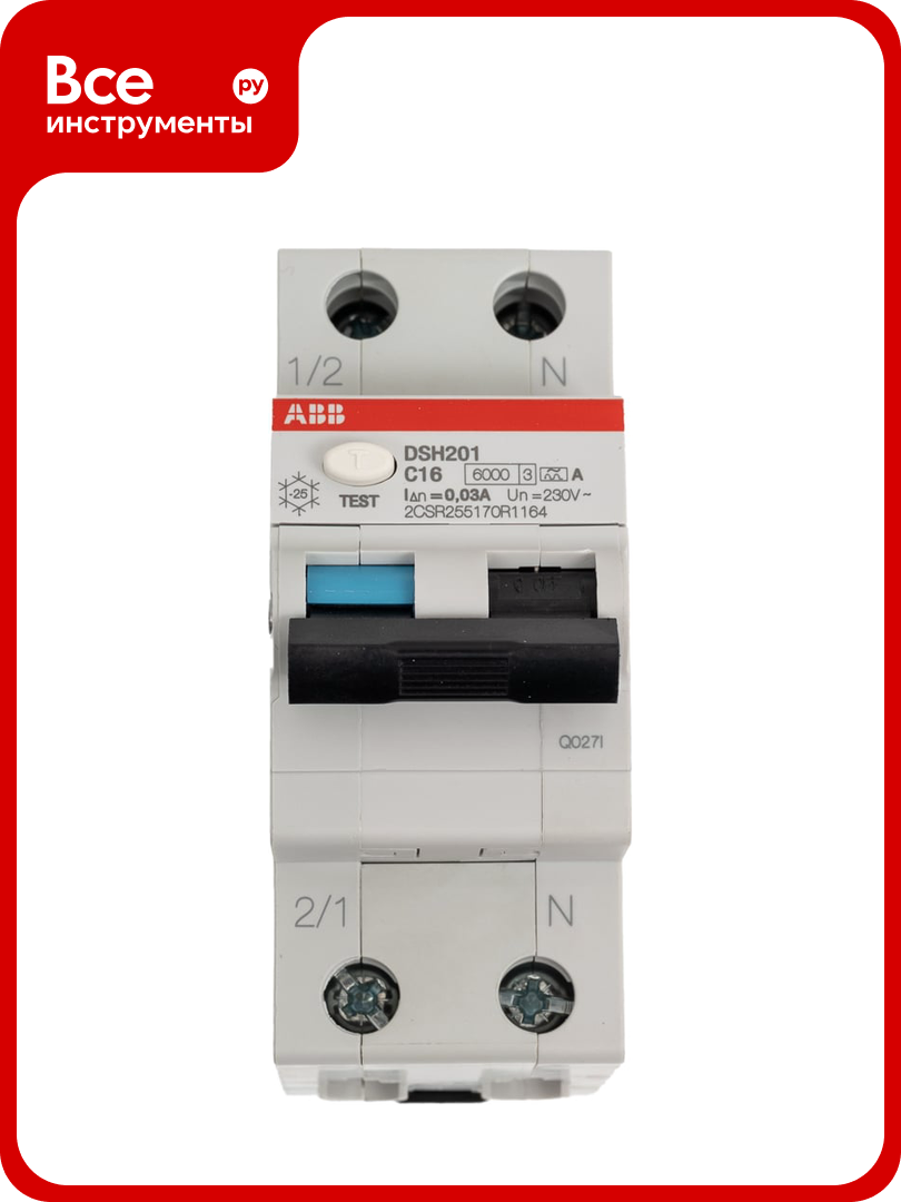 Автоматический выключатель дифференциального тока ABB dsh201 c16 a30 2CSR255170R1164 двухполюсный модульный тип