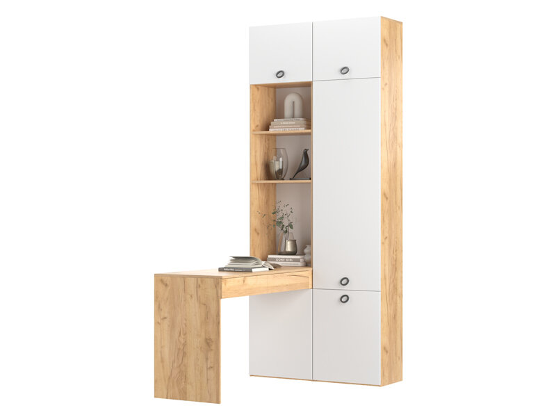 Компьютерный стол "Дилар" 140/100х240х50/35 Дуб крафт золотой / Лотос