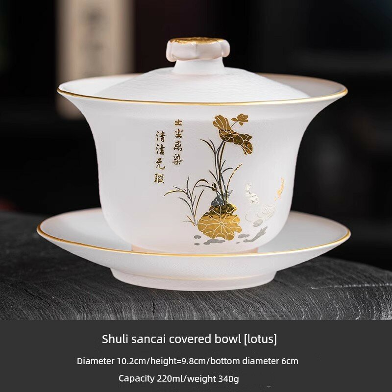 Прозрачный лотос матовая поверхность трехчастный чайник, ручная работа из керамики для традиционного чая