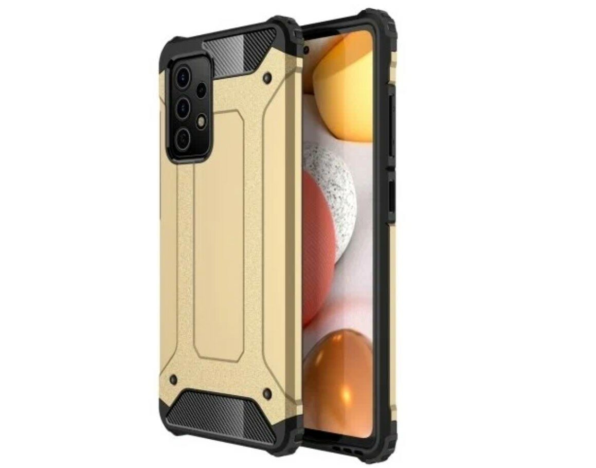 Чехол-бампер MyPads для Samsung Galaxy A72 5G (SM-A725F) 2021 Противоударный усиленный ударопрочный золотой