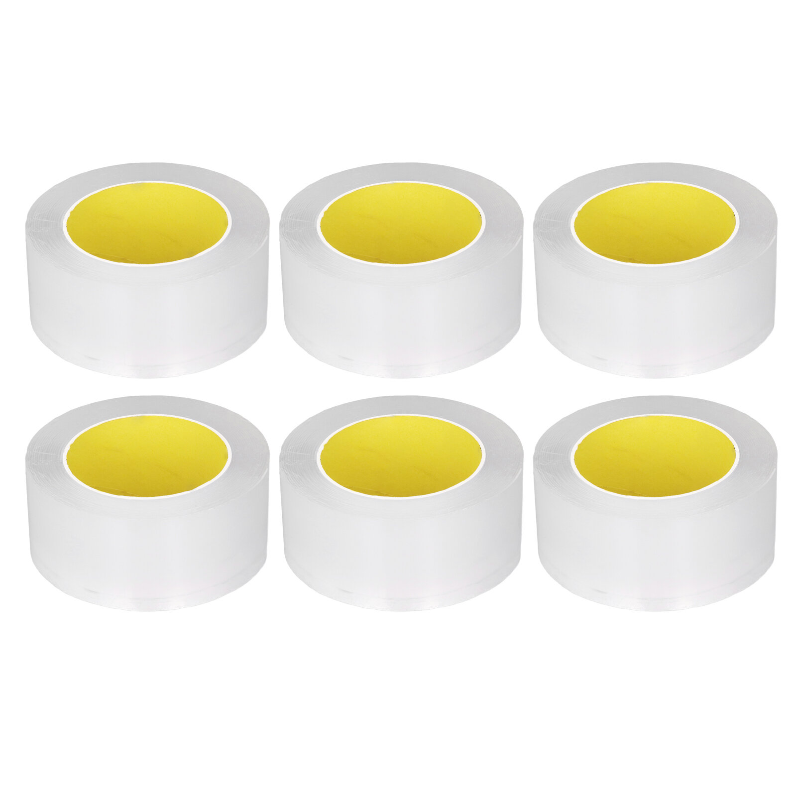 6 рулонов двусторонней клейкой ленты толщиной 0,1 мм, шириной 50 мм и длиной 5 м, прозрачная, для подвешивания картин.