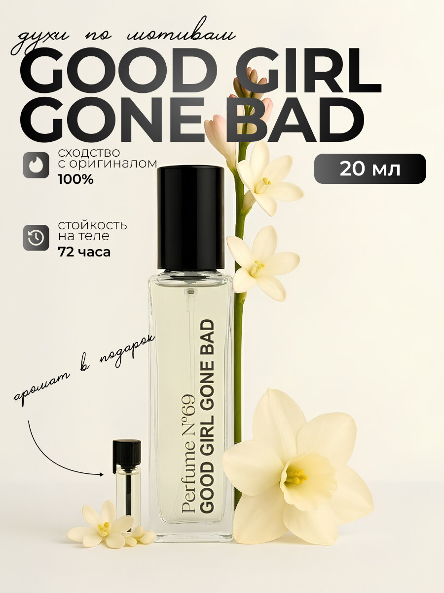 Духи стойкие по мотивам, Good Girl Gone Bad + подарок 1 мл другого аромата, 20 мл