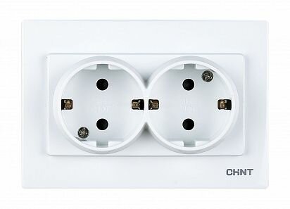 CHINT 2-местная розетка без заземляющего контакта 16А , 715397
