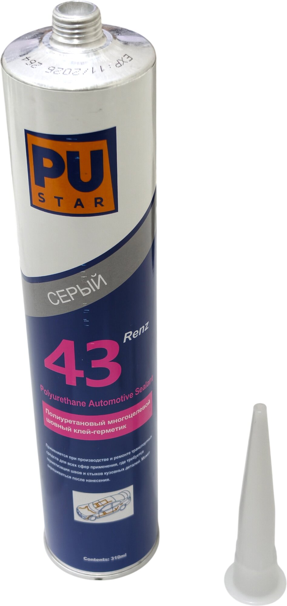Клей-герметик для швов PU Star RENZ 43 серый, 310 мл