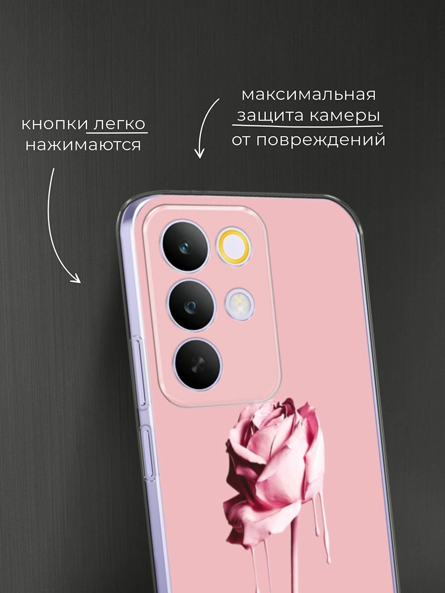 Силиконовый чехол на Realme C85 / Реалми C85 с принтом Роза в краске — фото 1