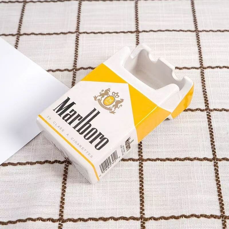 Мини-апельсинница Marlboro портативная (желтый) | Индивидуальная печать | Гаситель сигарет и контейнер для окурков
